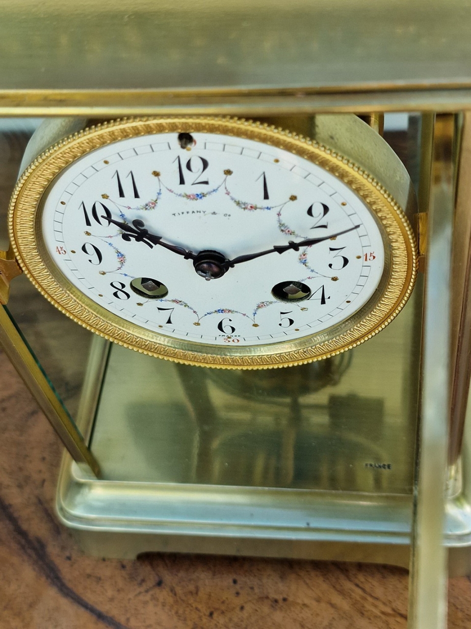 A Tiffany & Co 4 Glass Mantel Clock - Blog